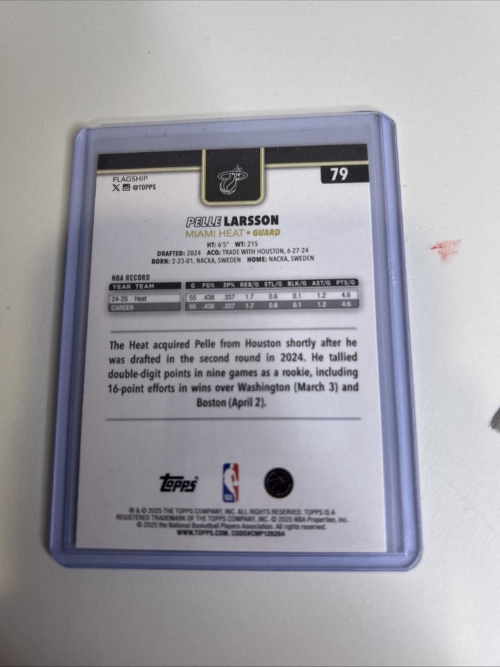 Pelle Larsson Topps Basketball Black Friday /99 | eBay