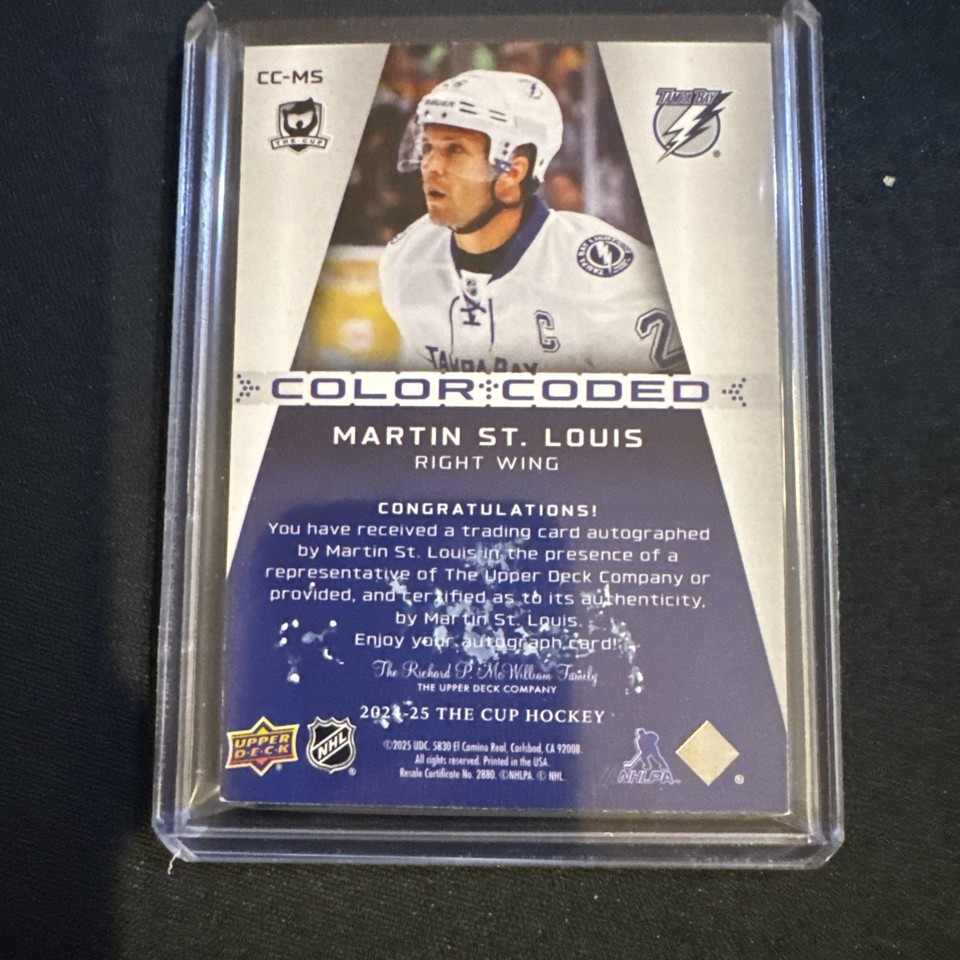 2024-25 Upper Deck The Cup Martin St Louis Color Codes /35 Lightning ...