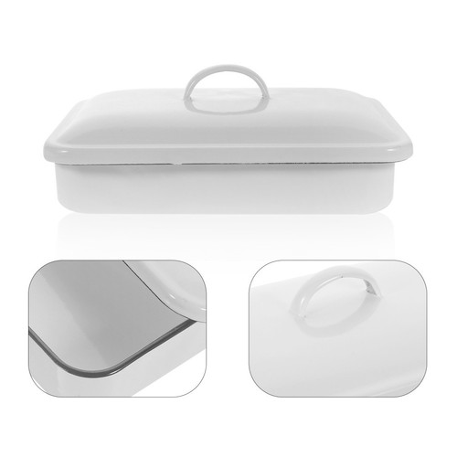 Rectangular Food Serving Plate Enamel Baking Dish Rectangular Pan Multi ...