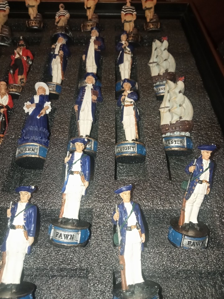 Regency Chess Company The Pirates Vs Navy Hand-Painted Themed Chess Set ...