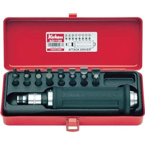 Koken 1/2 (12.7mm) SQ. Attack (Impact) Driver Set AG112H 18Pcs Metal ...