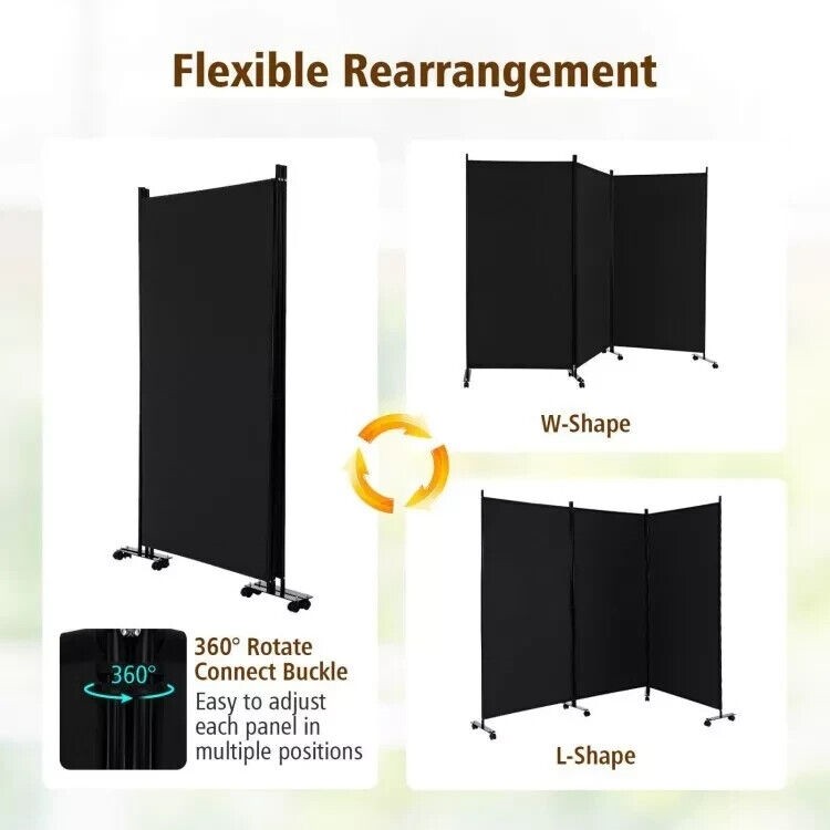 3-Panel Room Divider Privacy Divider Folding Screen Home Office Screen ...