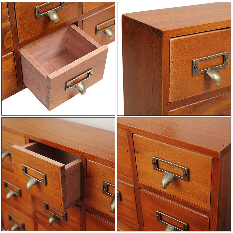 Multi Drawers Wooden Storage Cabinet Cupboard Display Shelf Wall ...