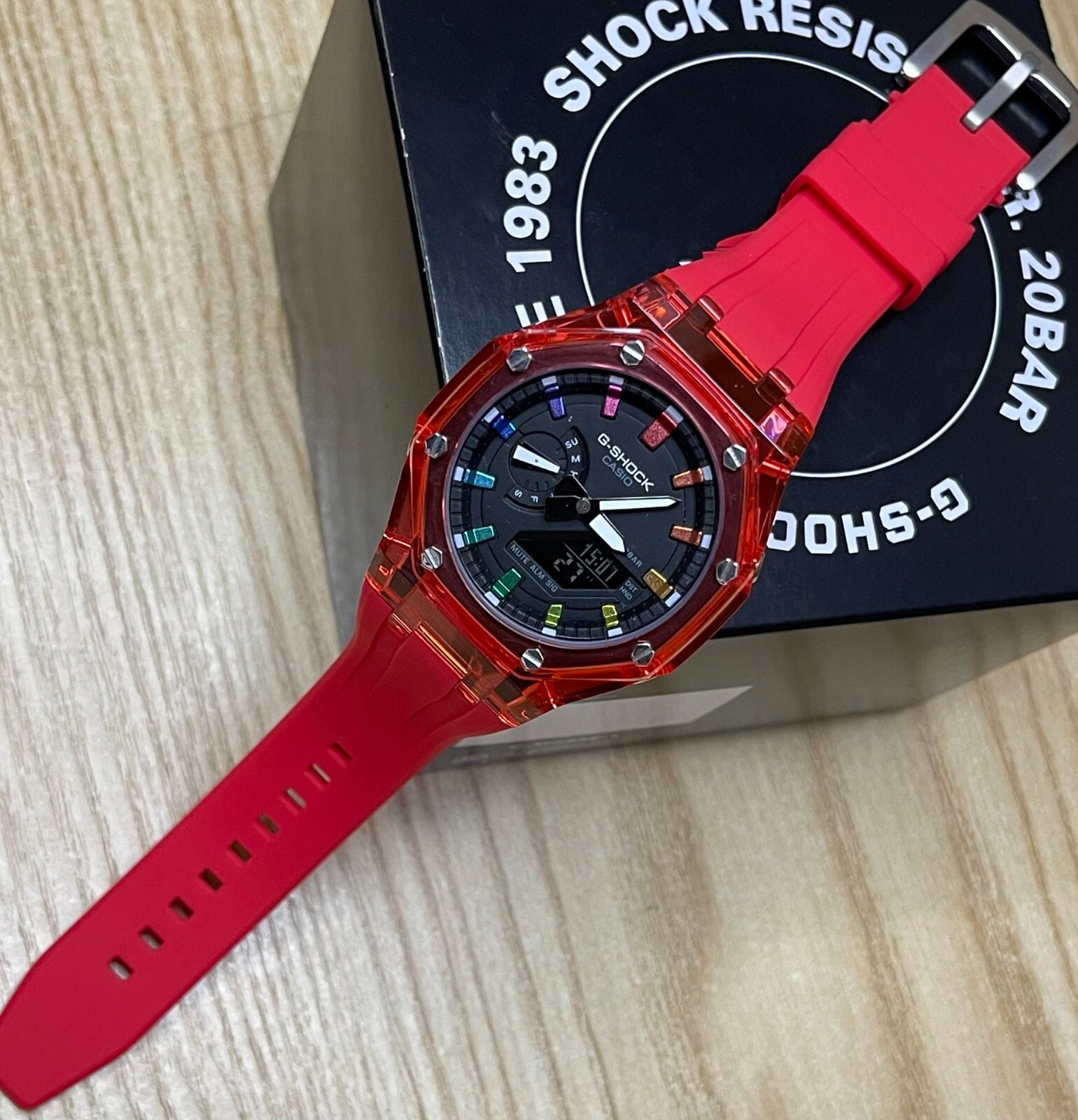 CasiOak - Custom G-SHOCK "CLASSIC BLOOD RED" - Casio GA2100 Mod - Watch ...