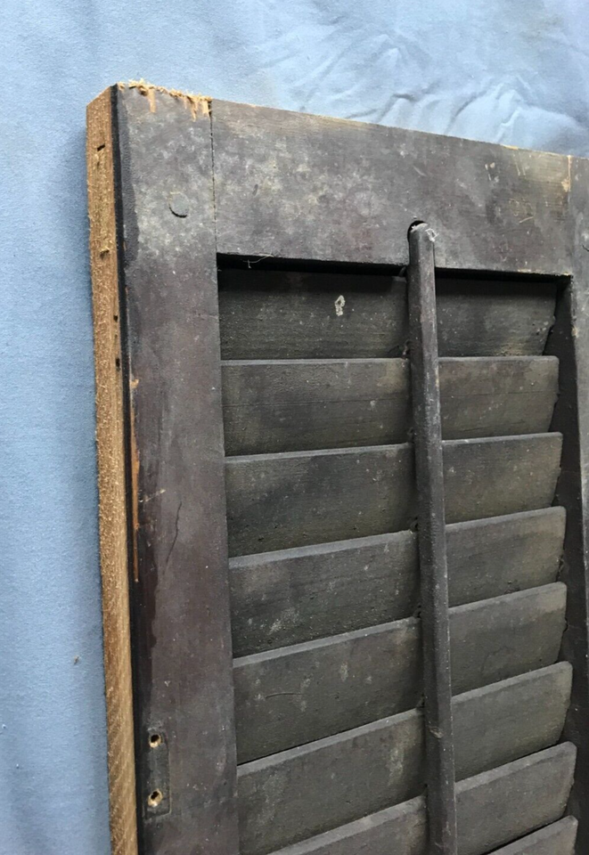 Antique Pair Wood Window 9x43 Louvered Shutters Interior Natural Old ...