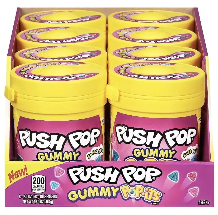 Push Pop Pop-Its Gummy Candy - 8 Count Gummy Candy with Fun, Portable ...