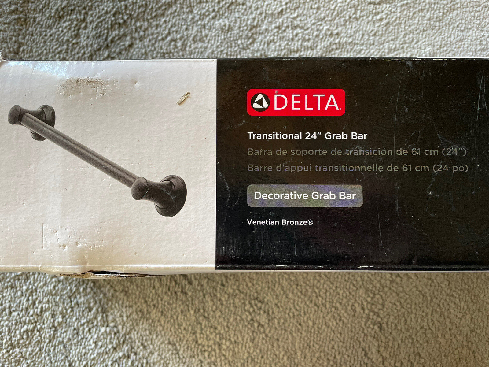 Delta Grab Bar. Transitional Decorative ADA 24 in. x 1.25 in. Grab Bar ...