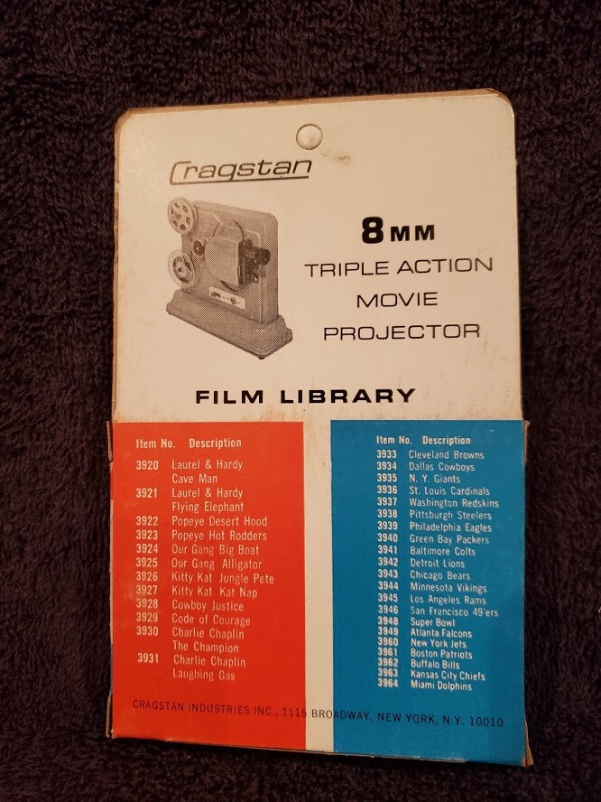 VINTAGE 1960's Washington Redskins Cragstan Official NFL Film Library 8 ...