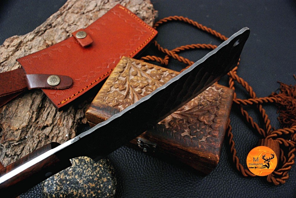 CUSTOM MADE HAND FORGE CARBON STEEL CLEAVER MEAT CHOPPER BUTCHER KNIFE ...