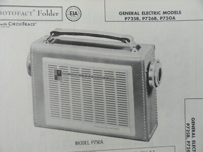 Original Sams Photofact Manual GENERAL ELECTRIC P725, P726B, P750A (414 ...