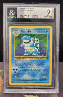 1999 Blastoise Base Set NO STAGE ERROR Holo Rare Pokemon Vintage BGS 9 ...