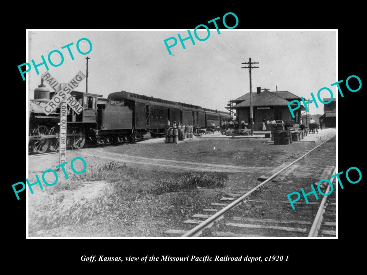POSTCARD SIZE PHOTO OF GOFF KANSAS MISSOURI PACIFIC RAILROAD DEPOT ...