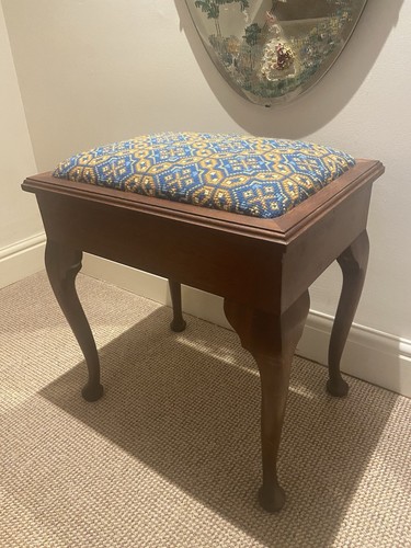 Vintage Wood Piano Stool or dressing table stool with Storage . | eBay UK