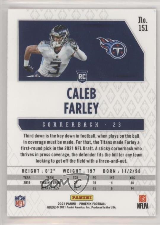 2021 Panini Phoenix Rookie Silver Lazer Caleb Farley #151 Rookie RC | eBay
