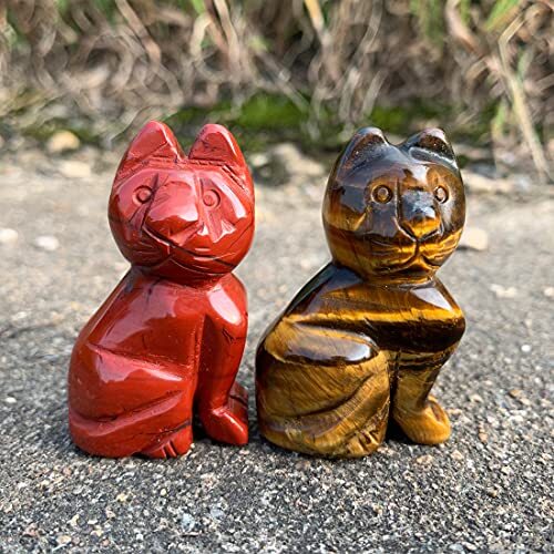 2Inch Natural Crystals and Healing Stones Pocket Carved Lucky Cat ...