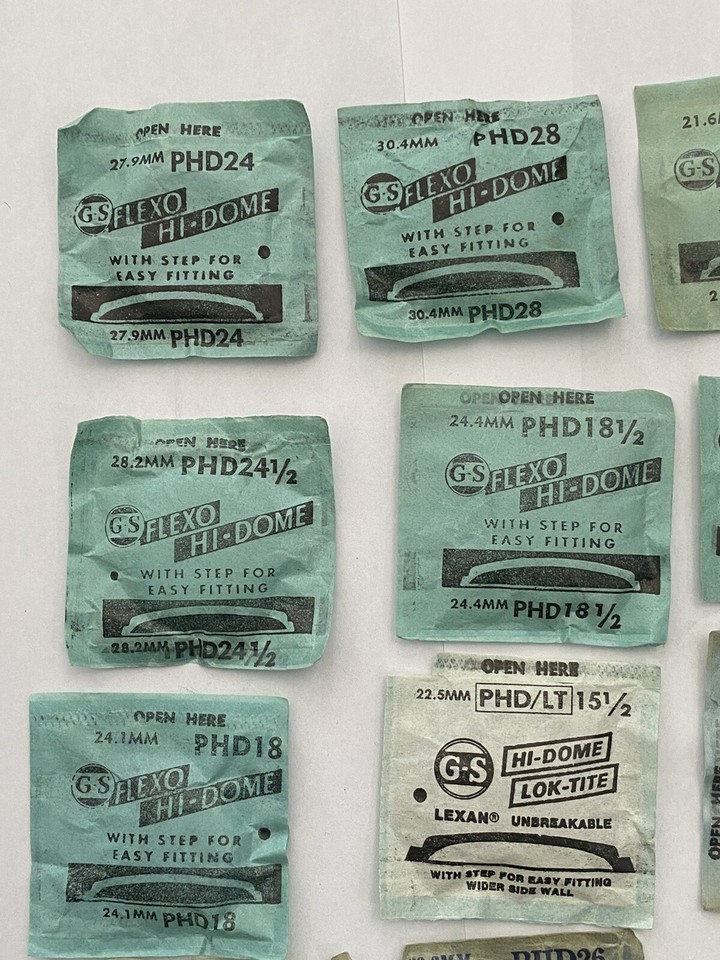 G-S Flexo Round Hi Domed Acrylic Watch Crystal Select Your Size Vintage ...