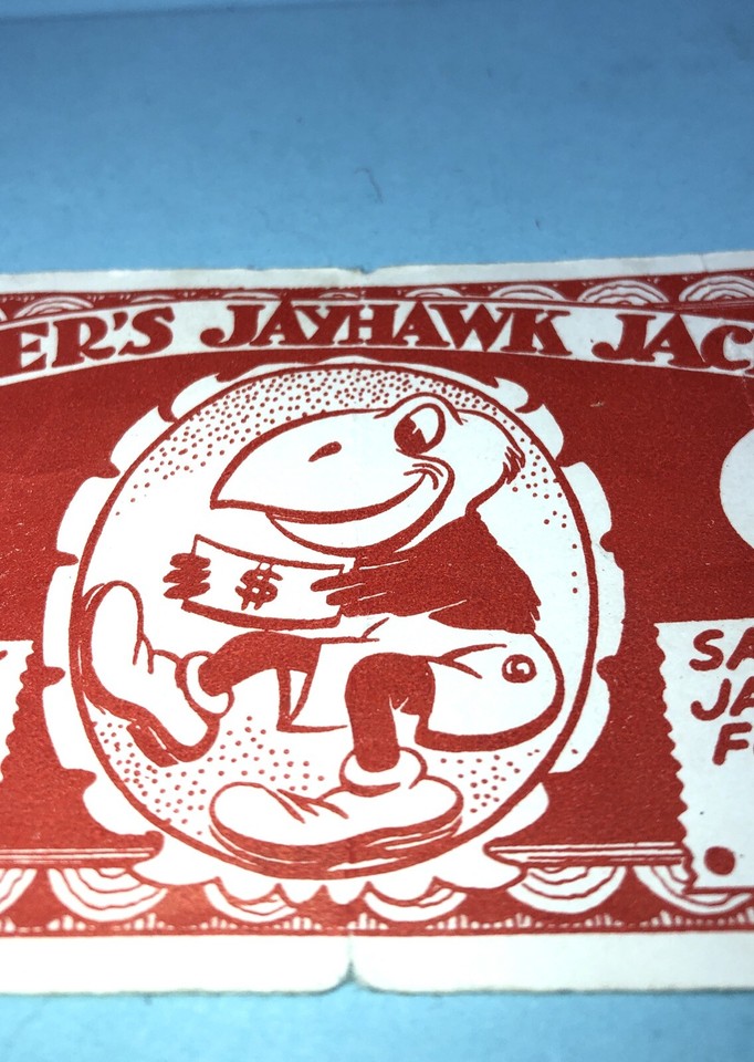 Vintage 1950's Ober's Jayhawk Jack Premium Prize Kansas KU Local ...