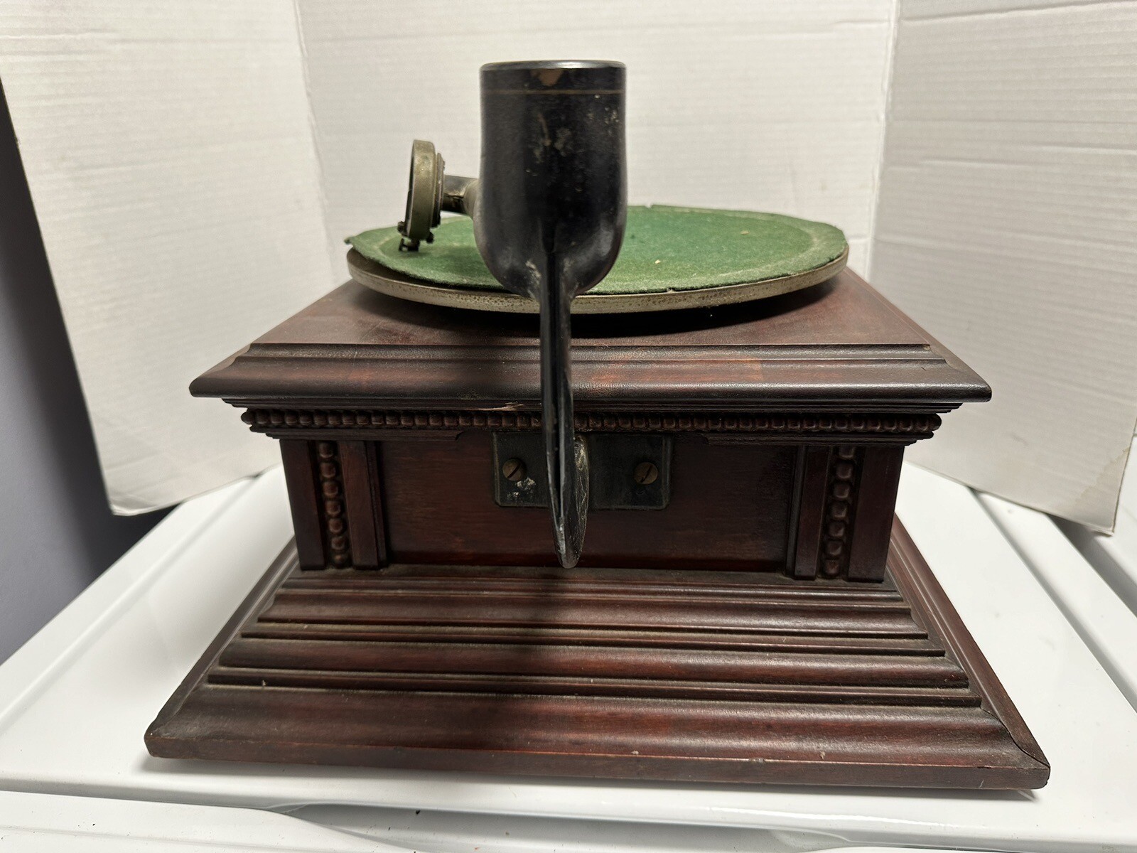 Antique ZONOPHONE Wood Horn PHONOGRAPH TURNTABLE Record Player Victor ...