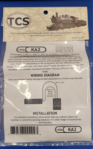 TCS 1456 KA2 Keep-Alive Power DCC Decoder HO Train Digital Command Control - NEW | eBay