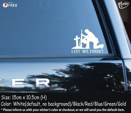 LEST WE FORGET Sticker Reflective Car Stickers Decals Best Gifts 2 | eBay