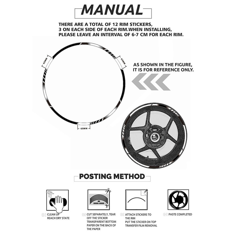 RIM WHEEL STRIPES DECALS TAPE STICKERS Fit HONDA MSX 125 Grom MSX125 SF ...