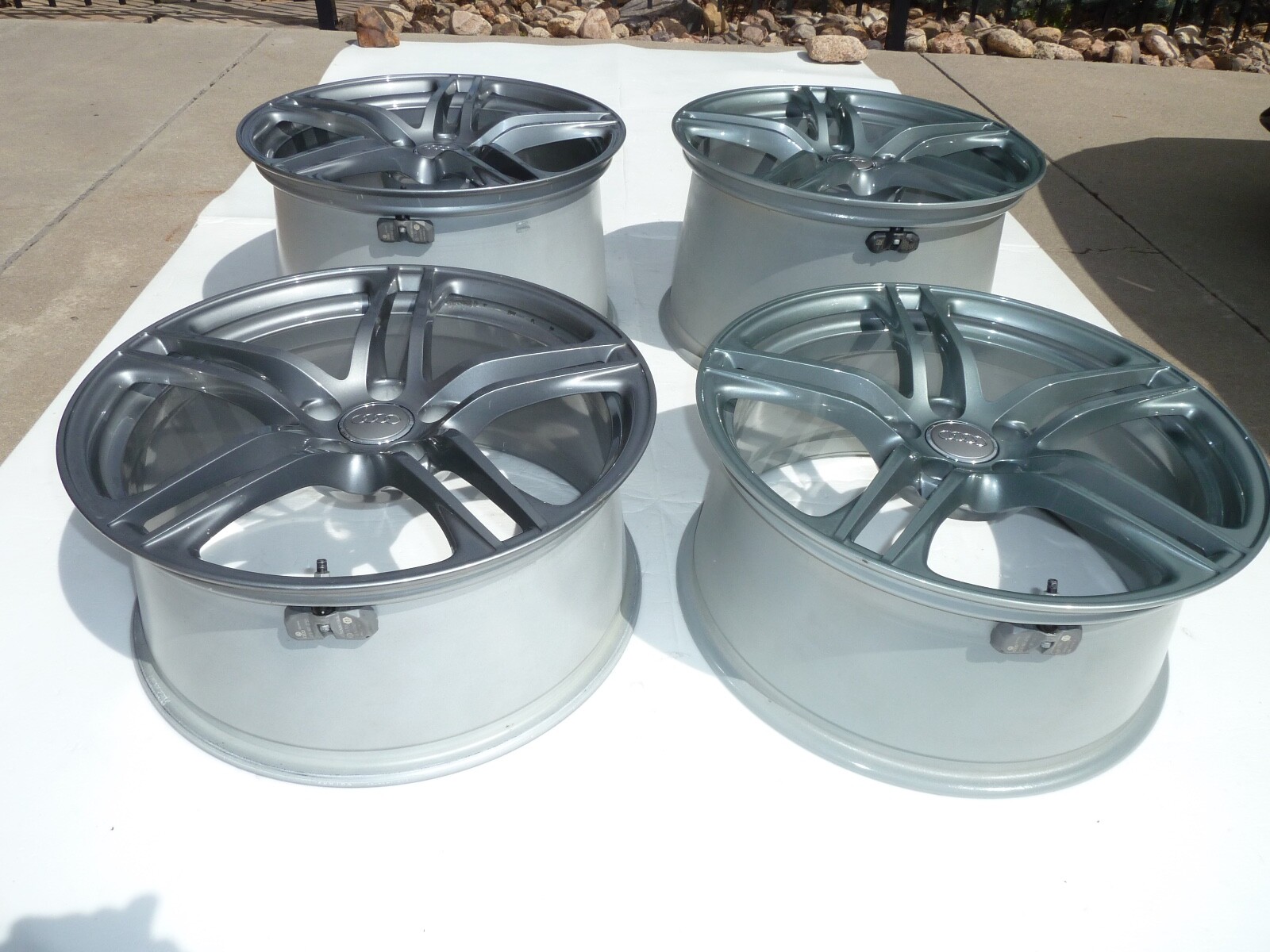 12 Audi R8 V10 GRAY FACTORY 4 WHEELS OEM RIMS 5 Split spoke 19" Inch 8. ...