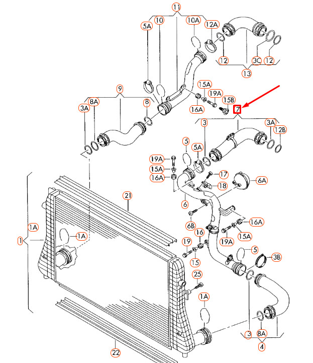 NEW AUDI A3 8P CHARGE AIR COOLER FEED PRESSURE TURBO PIPE 3C0145828K ...