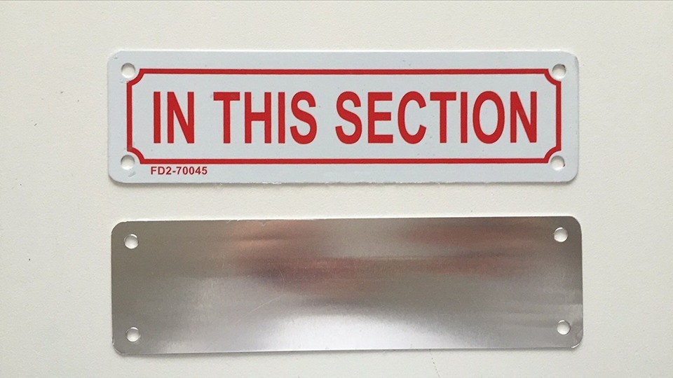 IN THIS SECTION SIGN ( ALUMINIUM 2X7 )-REF24-1027 | eBay