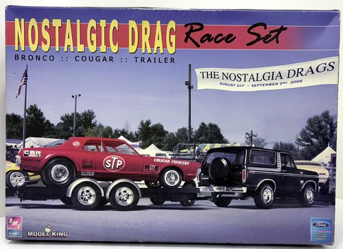 Model King AMT Nostalgic Drag Race Team Ford Bronco and Trailer Kits No ...
