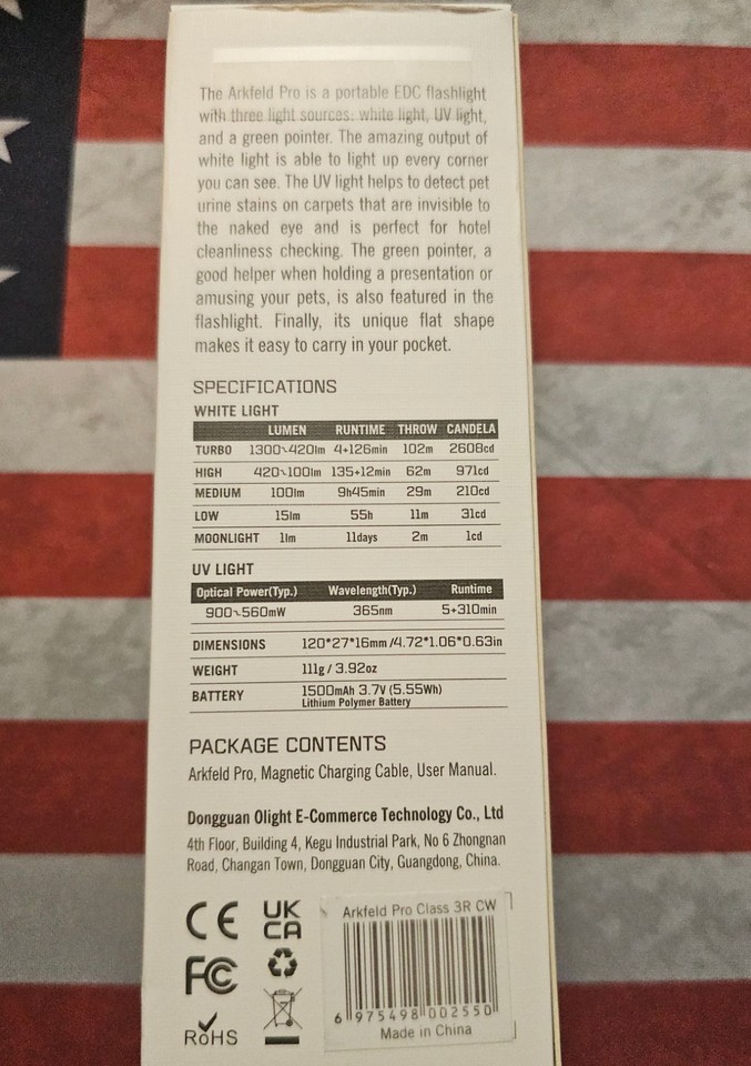 OLIGHT Arkfeld Pro Flat EDC Flashlight Pocket with LED Light, UV and ...