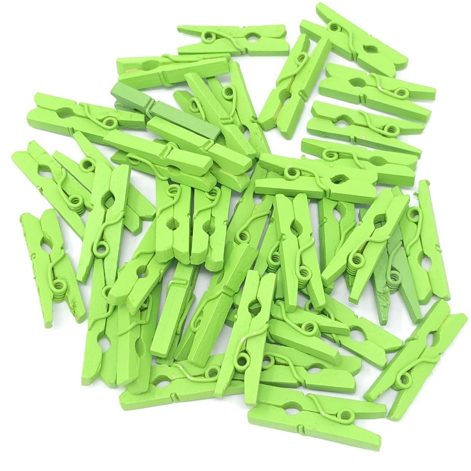 25mm Mini Coloured Wooden Clothes Peg Craft For Vintage Shabby Chic ...
