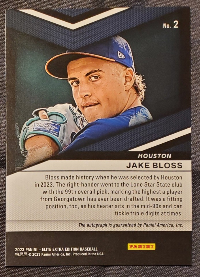 2023 Panini Elite Extra Edition Jake Bloss Auto Houston Astros | eBay