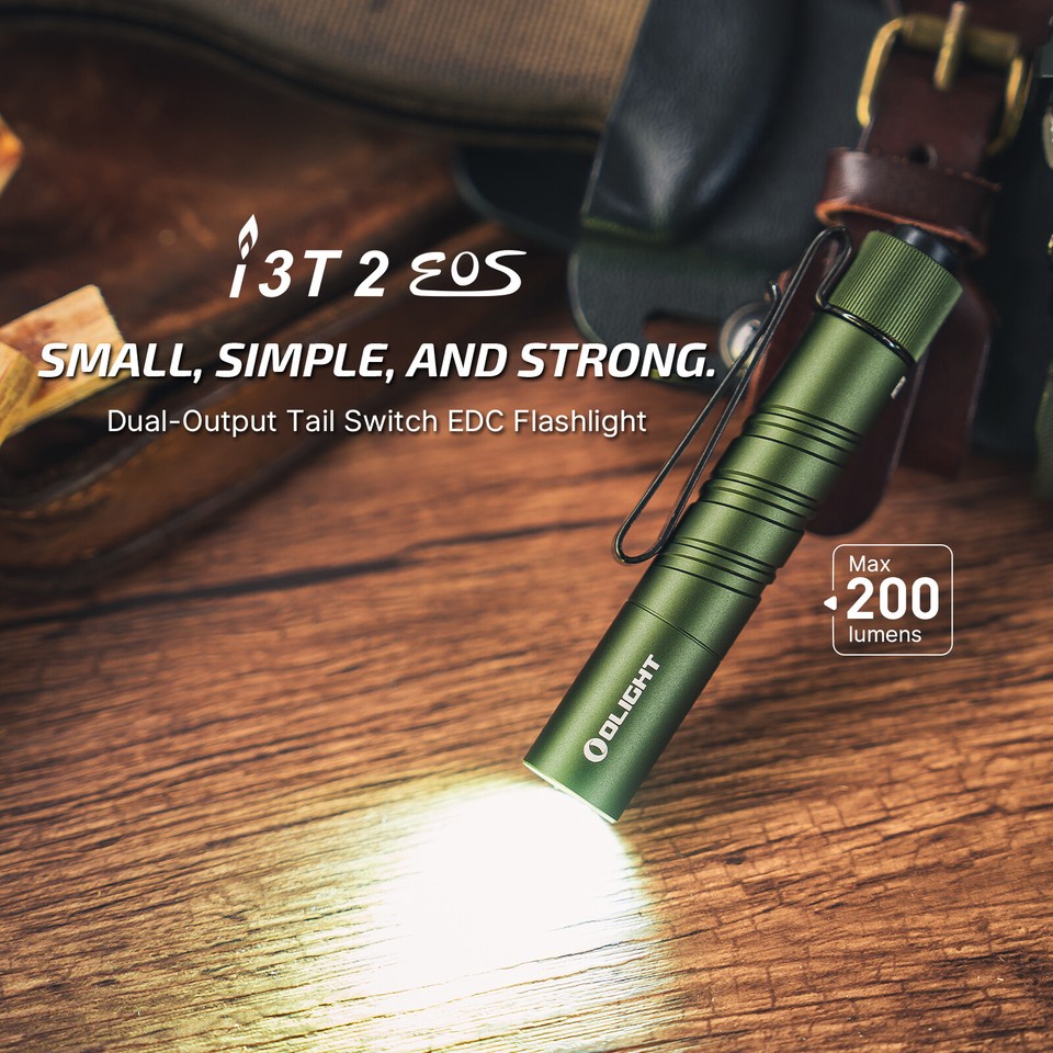 Olight i3T 2 EOS Small EDC LED Flashlight AAA Battery 200 Lumens IPX8 ...