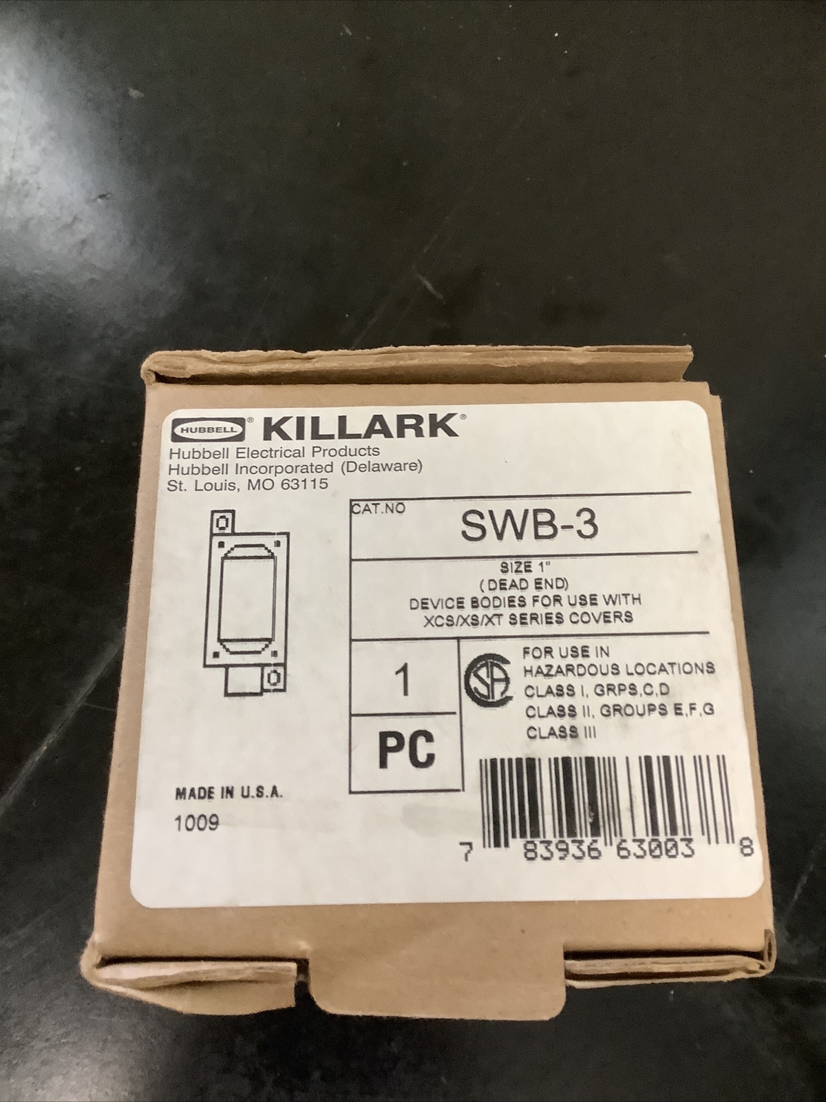 SWB-3 HUBBELL KILLARK 1" HUB EXPLOSION PROOF | eBay