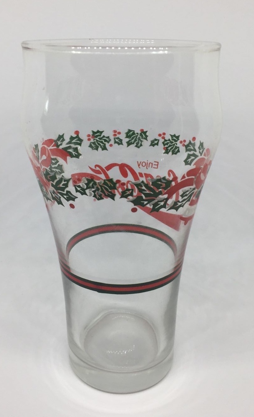COCA COLA COKE HOLIDAY CHRISTMAS GLASS, BELLS, BOWS HOLLY | eBay