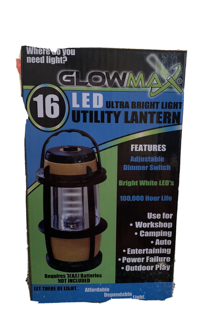 GLOWMAX indoor / outdoor 16 LEDs utility lantern NEW, 100,000 Hour Life ...