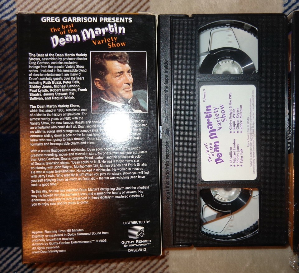3 DEAN MARTIN VARIETY SHOW VHS TAPES JIMMY DURANTE GENE KELLY JONATHAN ...