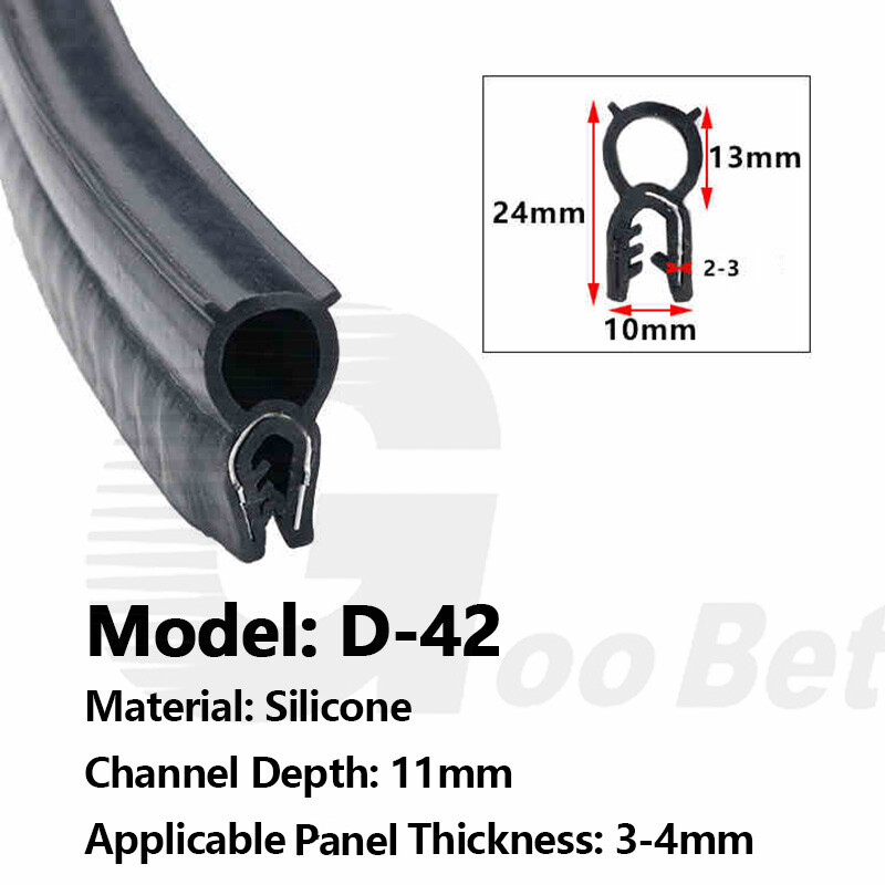 Car Finned Rubber Edge Trim Seal U Profile Van Boat Truck Door Bonnet ...