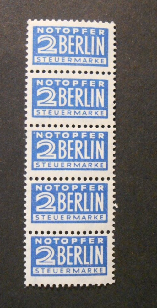 GERMANY Germania Bizone SBZ 1948 NOTOPFER BERLIN 2pf MNH** striscia di ...