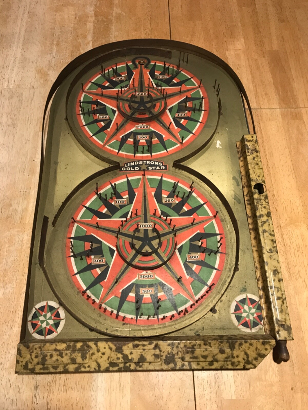 Antique Vintage Pinball Bagatelle Game, Lindstom’s Gold Star 1934, nice ...