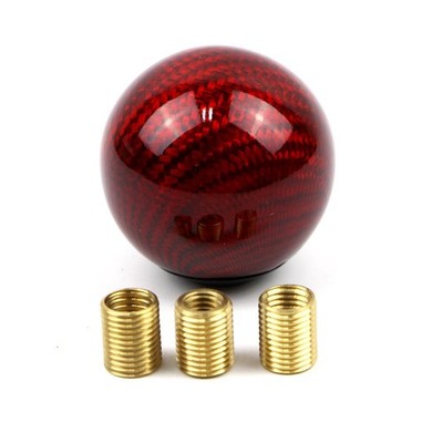 Auto Red Gear Shift Knob Ball Universal Manual Lever Shifter Carbon ...