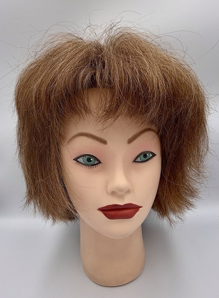 Real Hair Mannequin Head Cosmetology 100% Hand Implanted Thick Human ...
