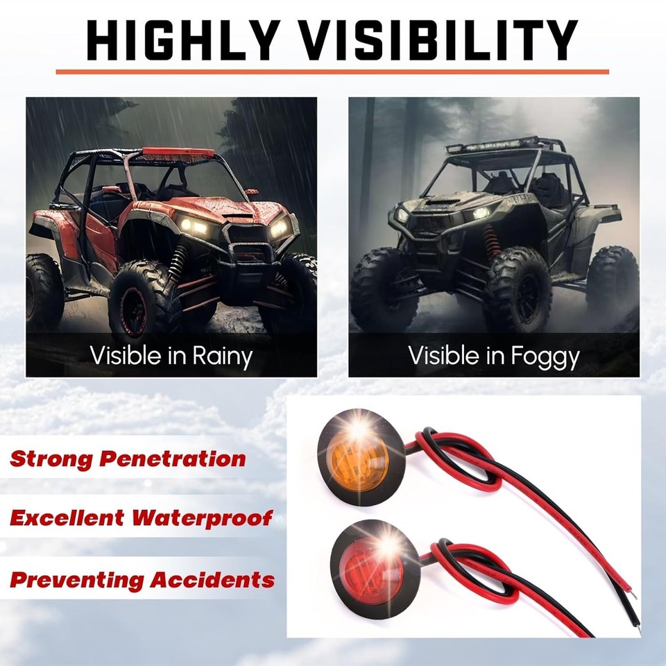 Universal ATV/UTV Turn Signal Kit Side by Side Blinker Kit for Golf ...