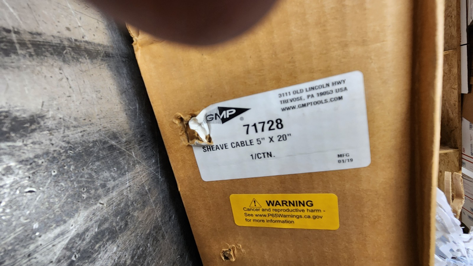 GMP 71728 5" x 20" Underground Cable Pulling Sheave, Jam Skid Utility ...