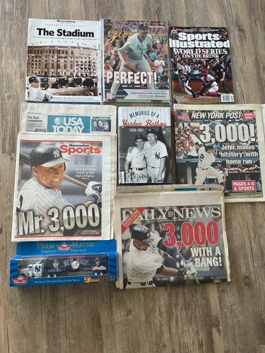 NY Yankees Collectible Lot Autographed Book, Magazines, Diecast ...