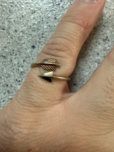 Alex and Ani .925 Sterling Silver Gold-Plated Arrow Wrap Ring Size 7 ...