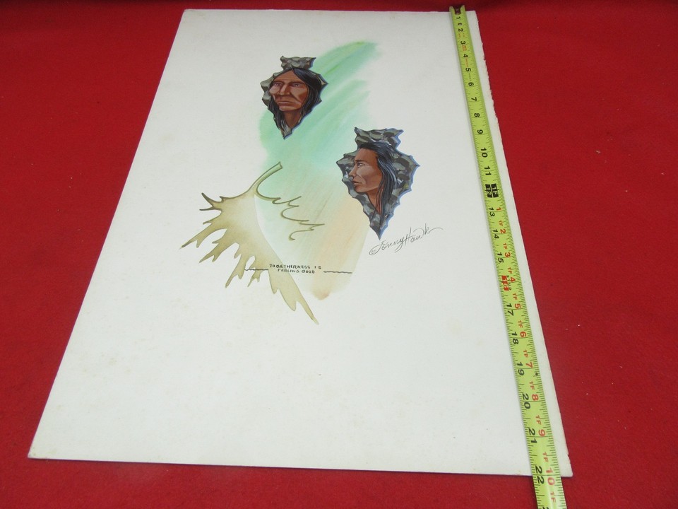 Original 1985-Jonny-Hawk-Native-American-Water-Color-Painting | eBay