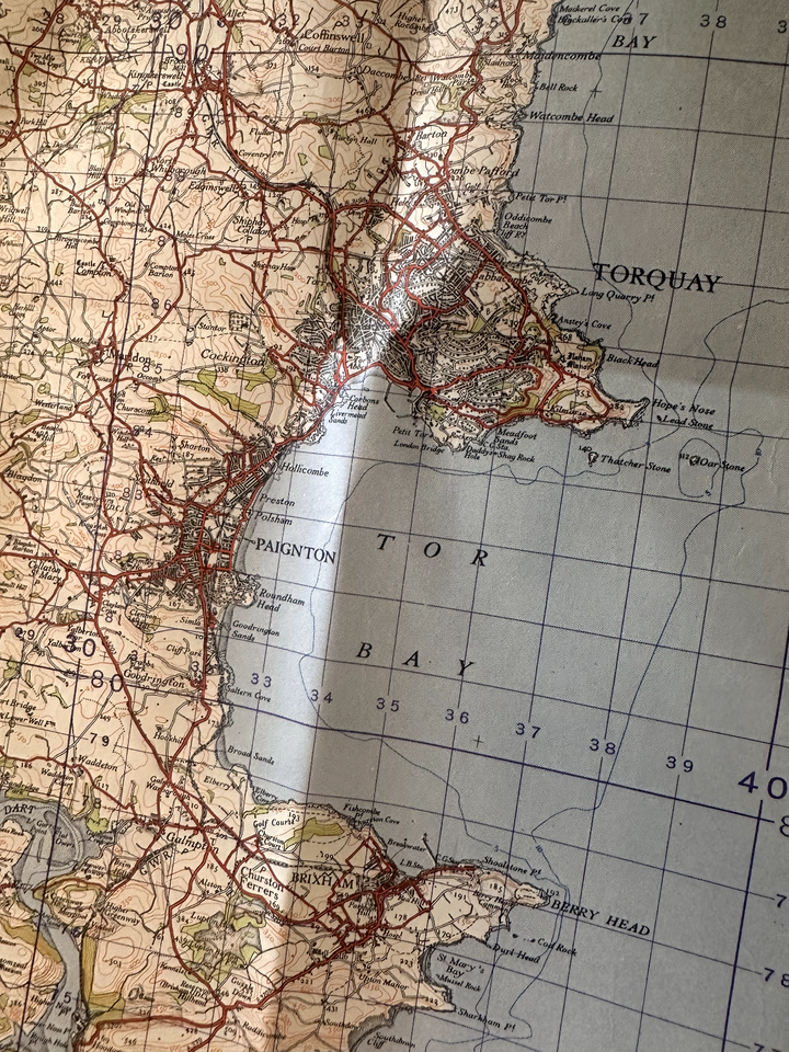 Original WW2 British Army GSGS OS Map of England & Wales - Torquay | eBay