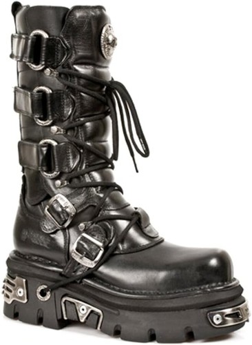 NEW ROCK Black Leather Reactor Boots 474 S1 Size Eu 41 UNISEX Y2K Punk ...