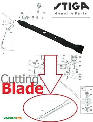 Genuine STIGA Combi Essential MJ66 - Ride On Mower - CUTTING BLADE ...